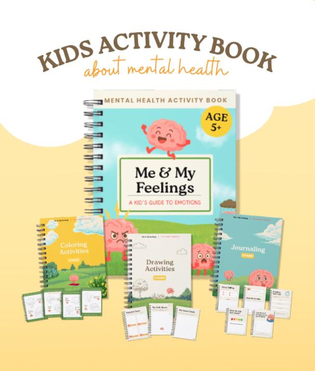 Printable Kids Mental Health Activity Book With Journaling, Drawing ...