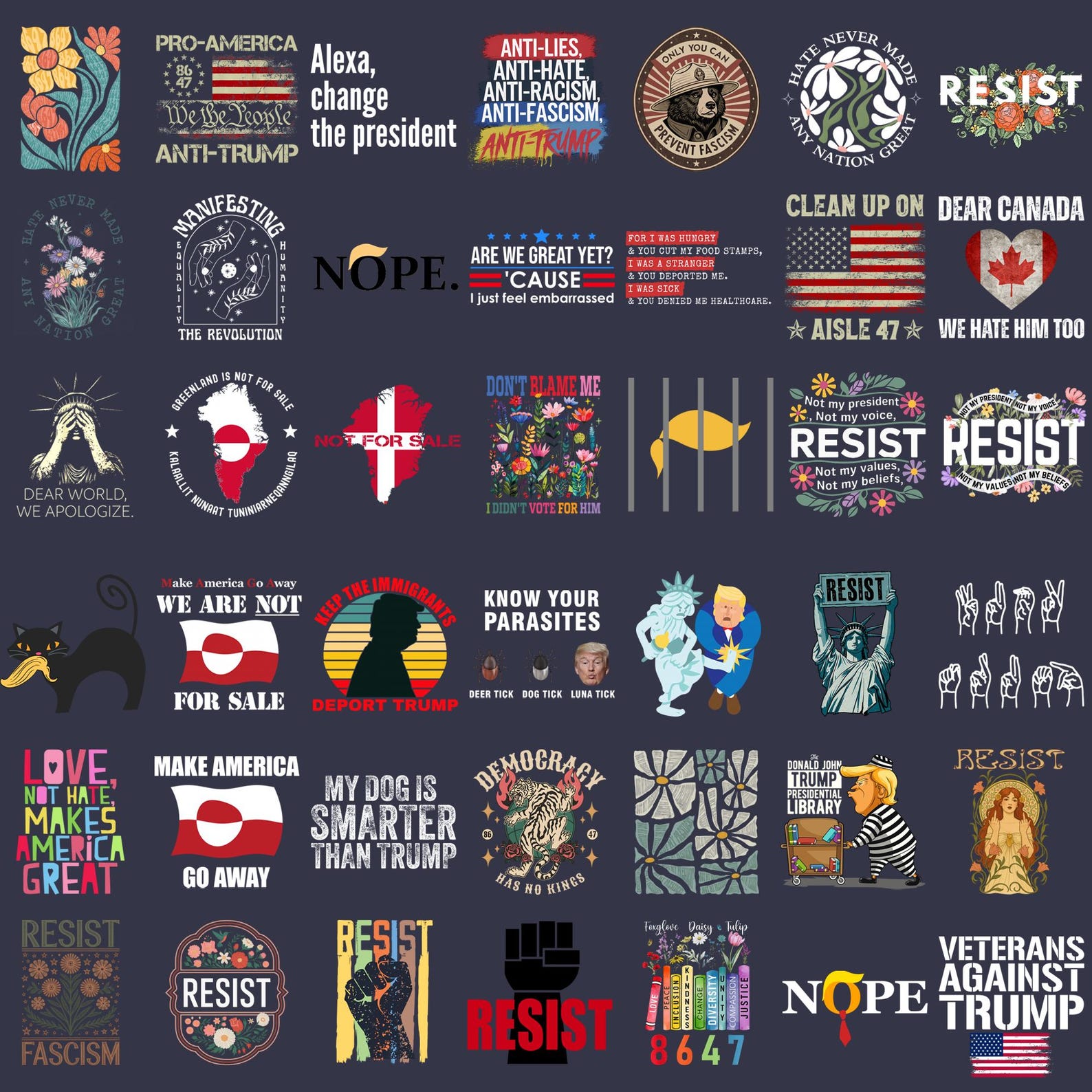 Political Protest PNG Bundle | Resist Anti Fascism Graphics | No Human ...