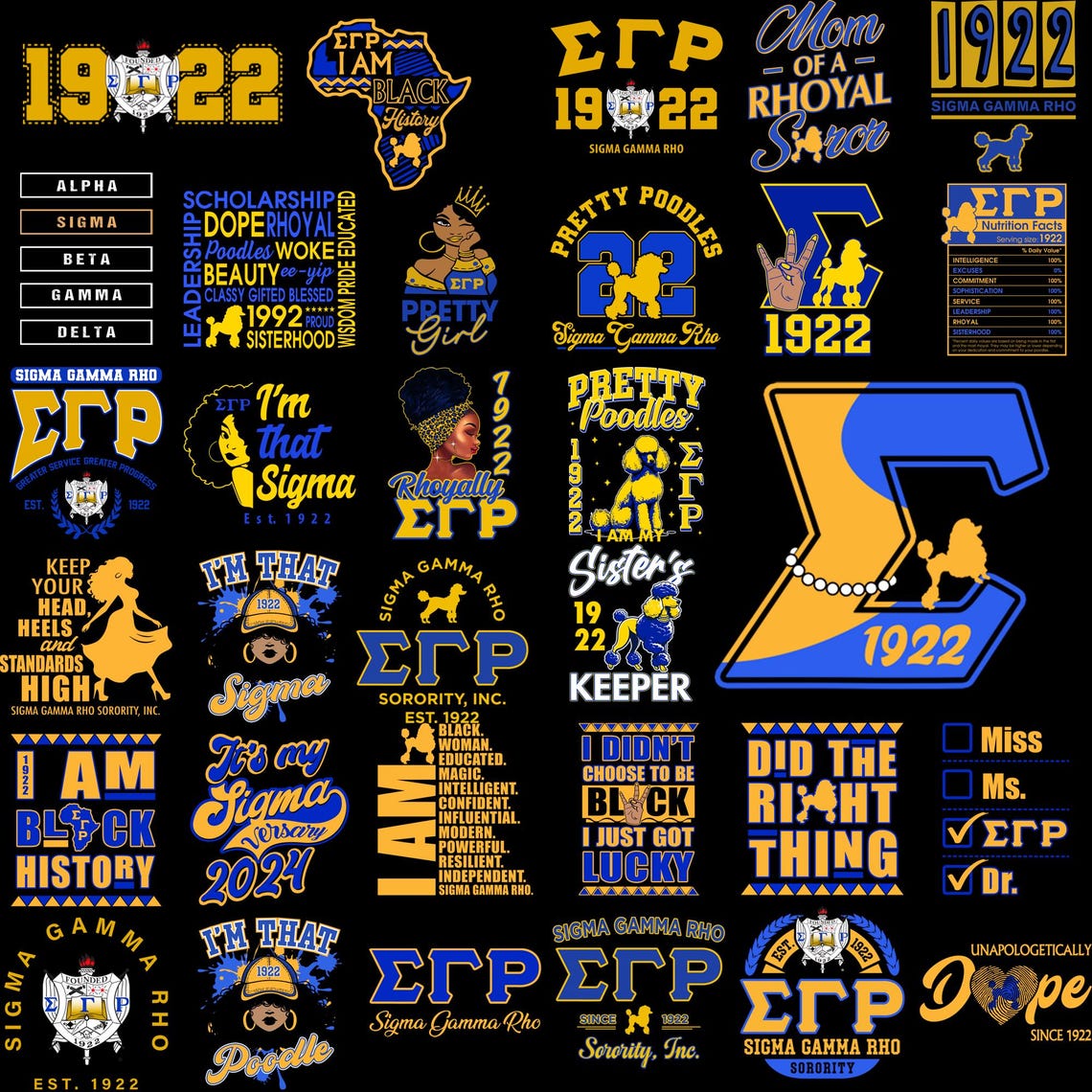 Sigma Gamma Rho PNG Bundle – Sorority Pride Designs for Sgrho Gifts ...