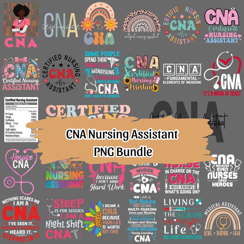 CNA PNG Bundle – Certified Nursing Assistant Stickers for Nurses Gifts ...