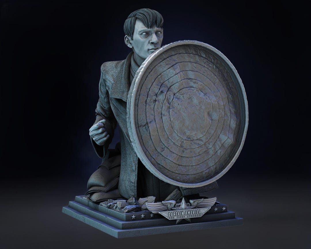 Marvel – Steve Rogers Bust | Super Soldier STL Portrait | Comics 3D ...