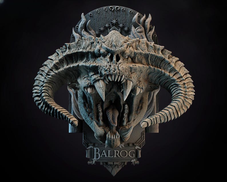 Balrog (barlog) – Bust | Flame Demon STL Bust | Fantasy 3D Print Model ...