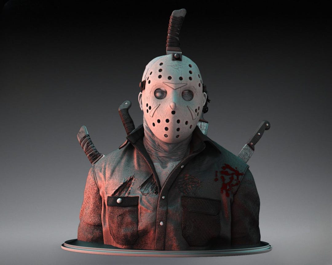 Jason Slasher Bust – Cracked Hockey Mask Horror 3D Print Model (digital ...