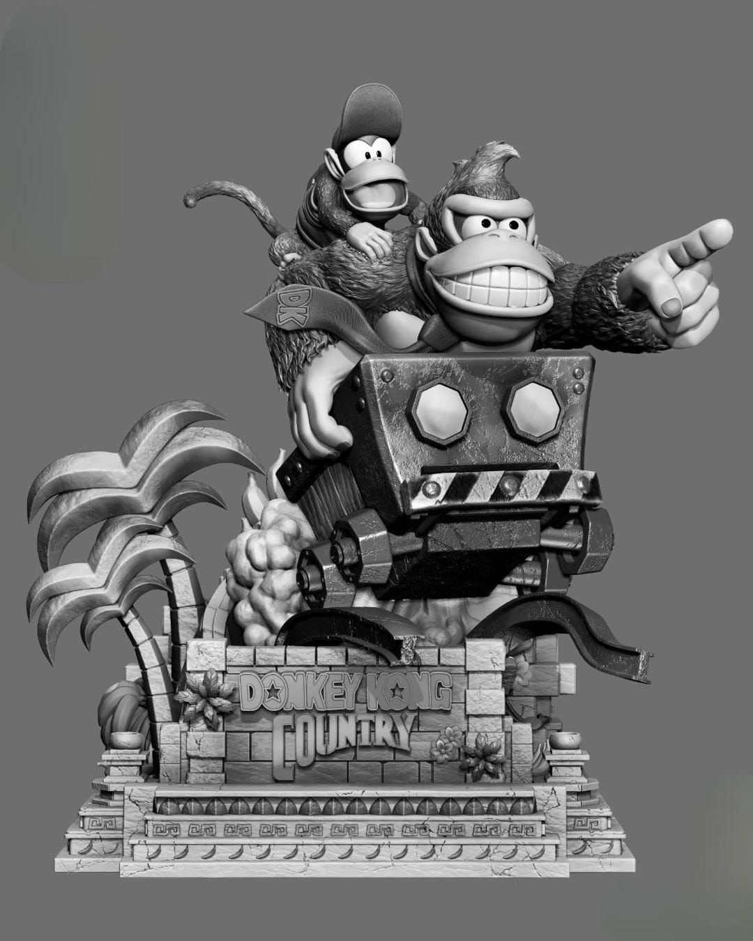 Donkey Kong Country – Donkey & Diddy | Jungle Duo Diorama STL Statue ...
