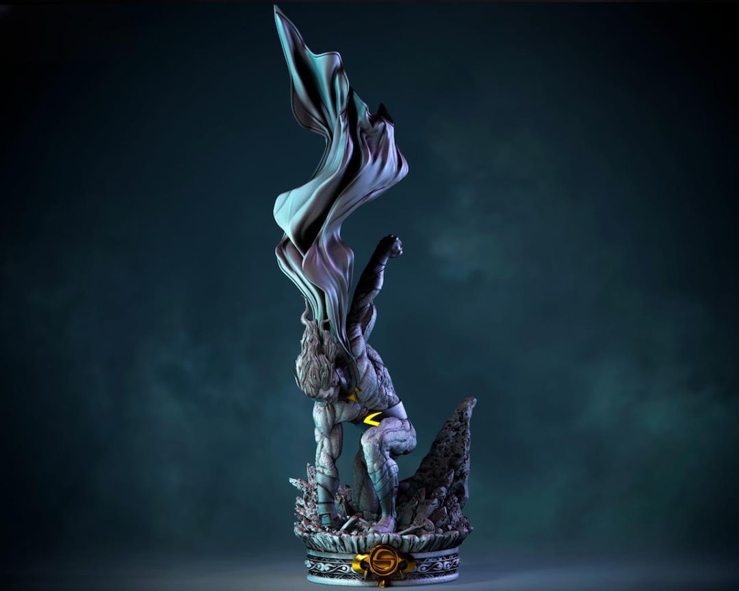 Sentry Statue STL – Golden Guardian, Cosmic Superhero 3D Print Model ...