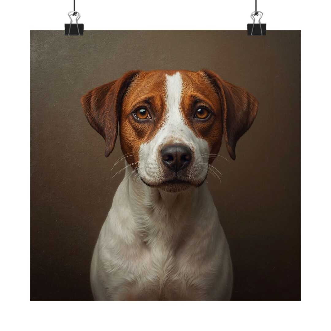 Jack Russell Terrier Portrait Matte Vertical Poster | Oil Paint Style ...