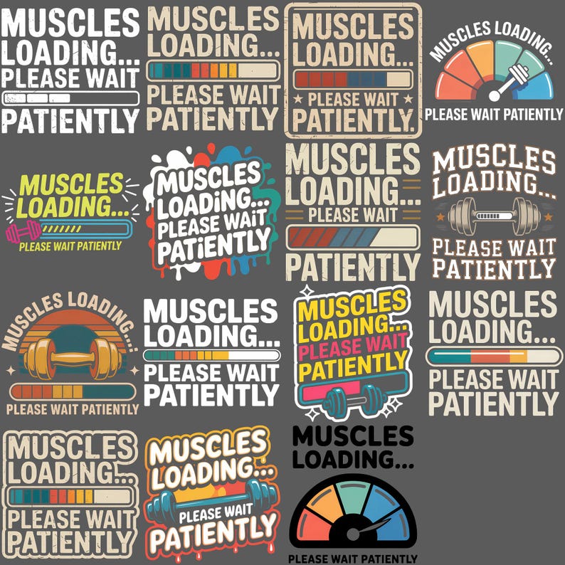 Muscles Loading Please Wait PNG Funny Gym Workout Clipart, Fitness ...