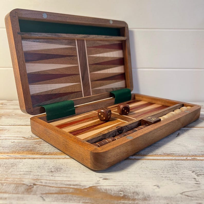 Classic Wooden Inlaid Backgammon Set - 36cm X 26cm, Includes Wooden ...