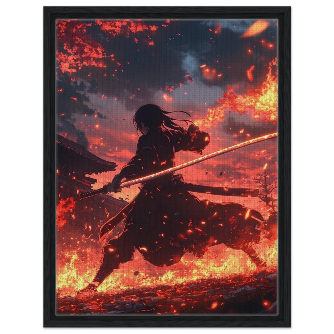 Anime Fighting Framed Canvas - Etsy