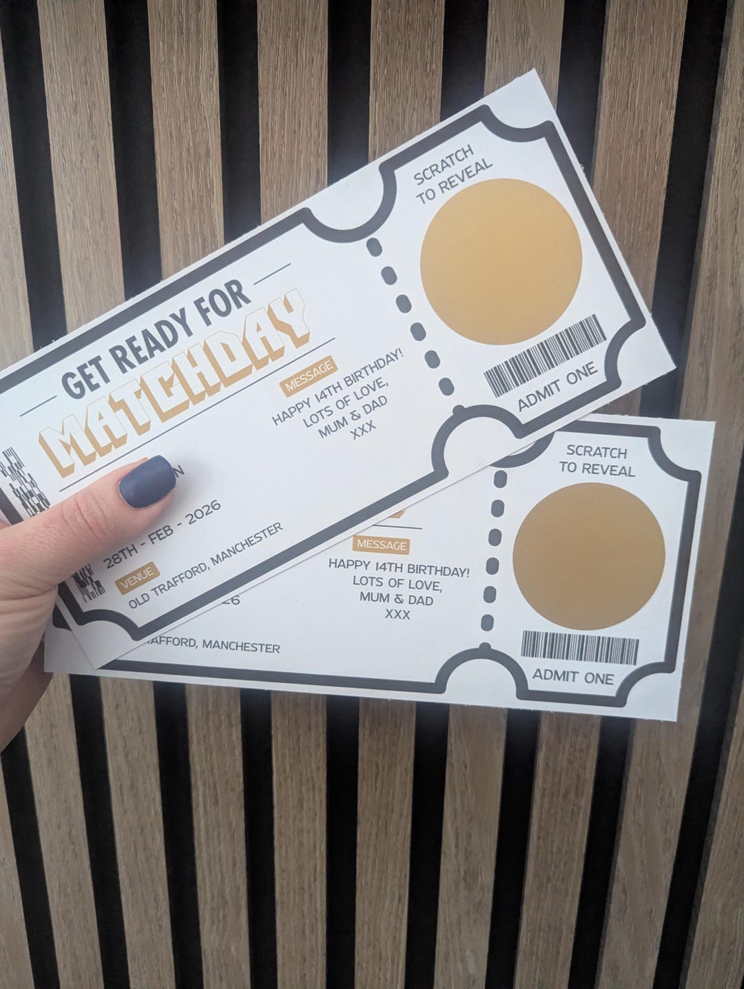 Personalised Scratch Card Sports Match Ticket, Scratch to Reveal ...