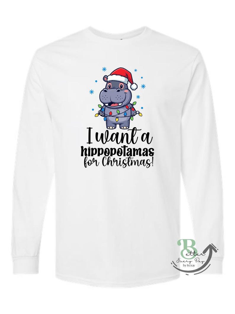 Christmas: I Want a Hippopotamus for Christmas (black & White Font) PNG ...