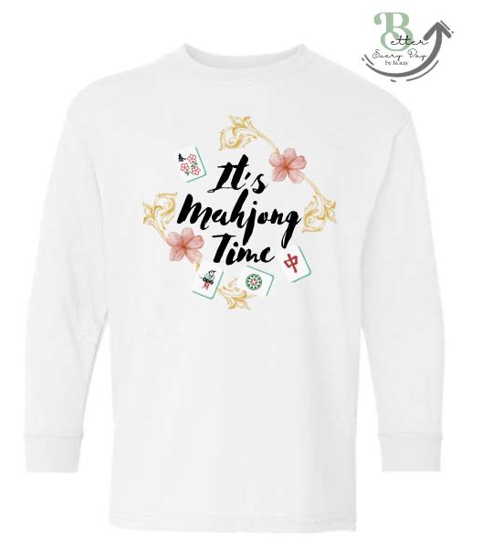 Mahjong: It's Mahjong Time! (black & White Font) PNG - Etsy