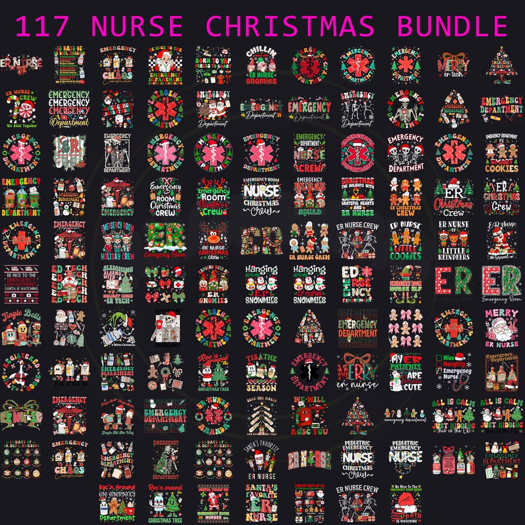 111+ Designs Nurse Christmas Bundle Png, Funny Nurse Life Xmas PNG ...