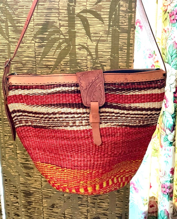 Sisal and leather bag - Gem
