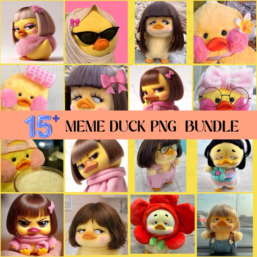 15+ Meme Duck PNG Bundle, Funny Sassy Duck Design, Cute Yellow Duckling ...