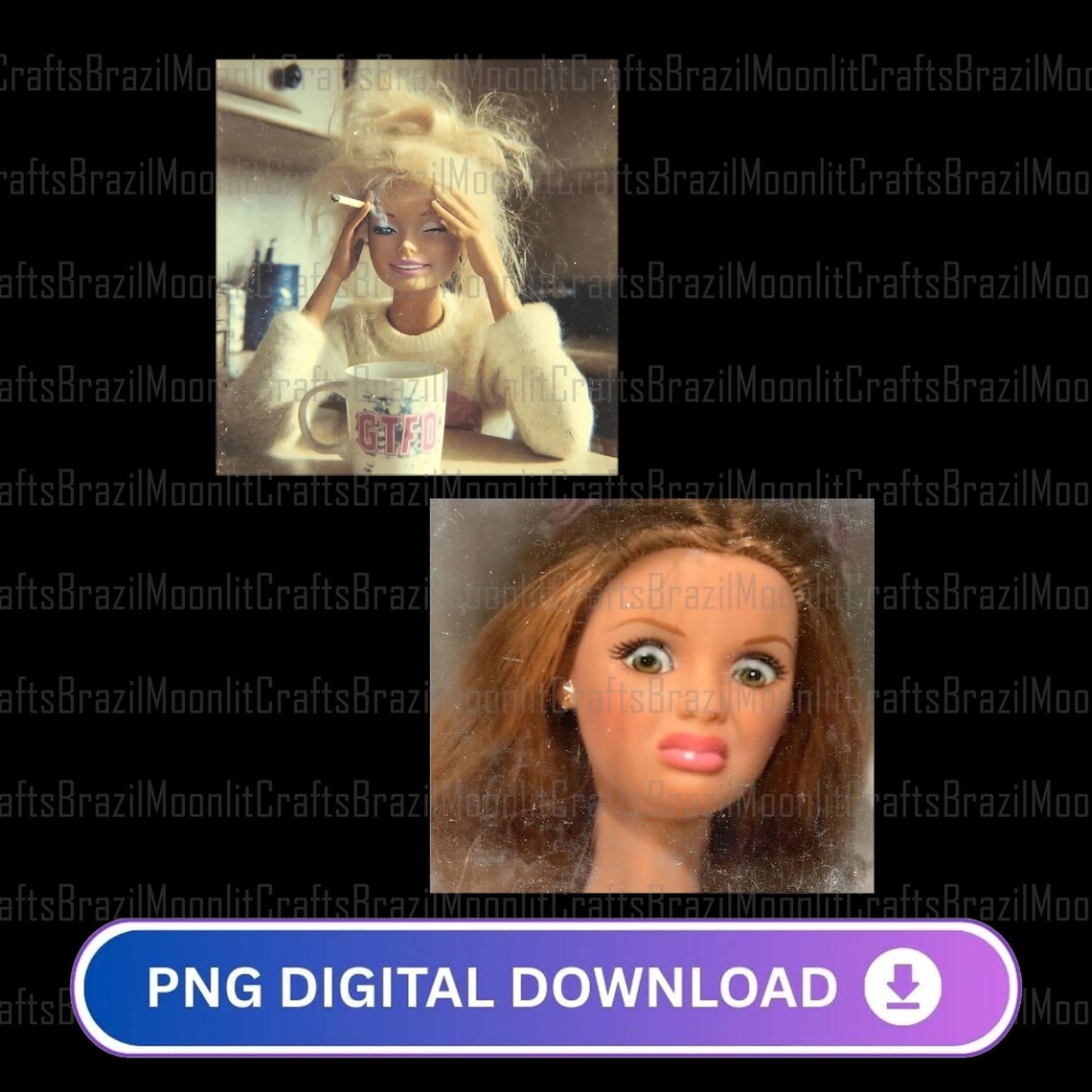 Funny Disgusting Doll Face Meme Png, Disgusted Barbiee Meme Png - Etsy