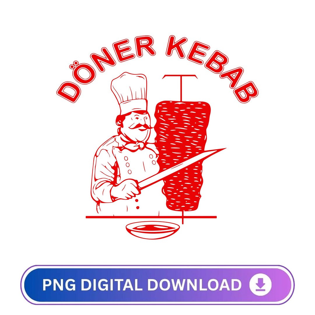 Döner Kebab Png, Kultiges Streetfood Png in Retro Stil, Lustiges ...