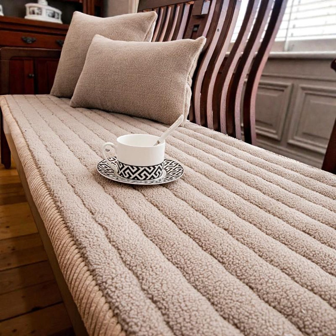 Non Slip Sofa Seat Cushion Cover Thick Plush Couch Pad Pet Friendly ...