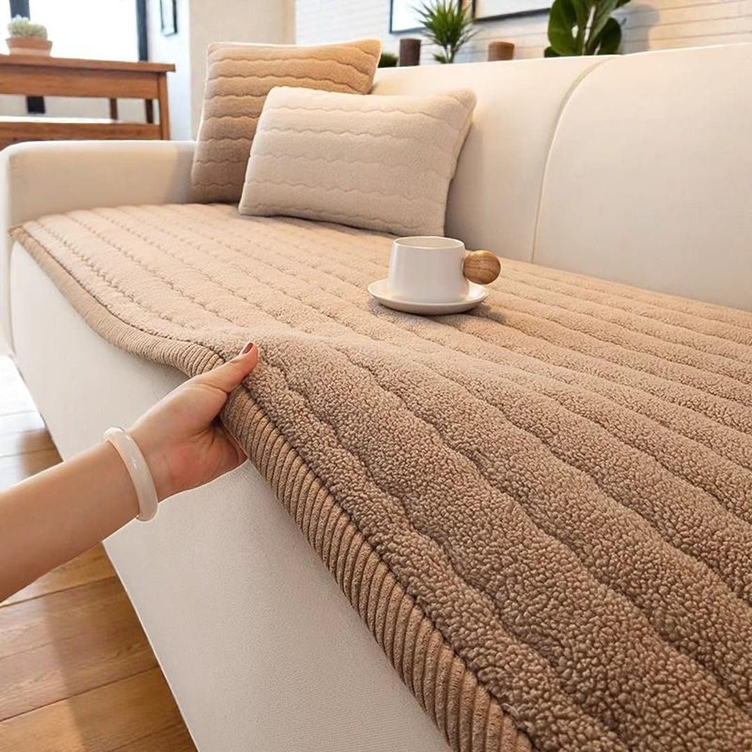 Non Slip Sofa Seat Cushion Cover Thick Plush Couch Pad Pet Friendly ...