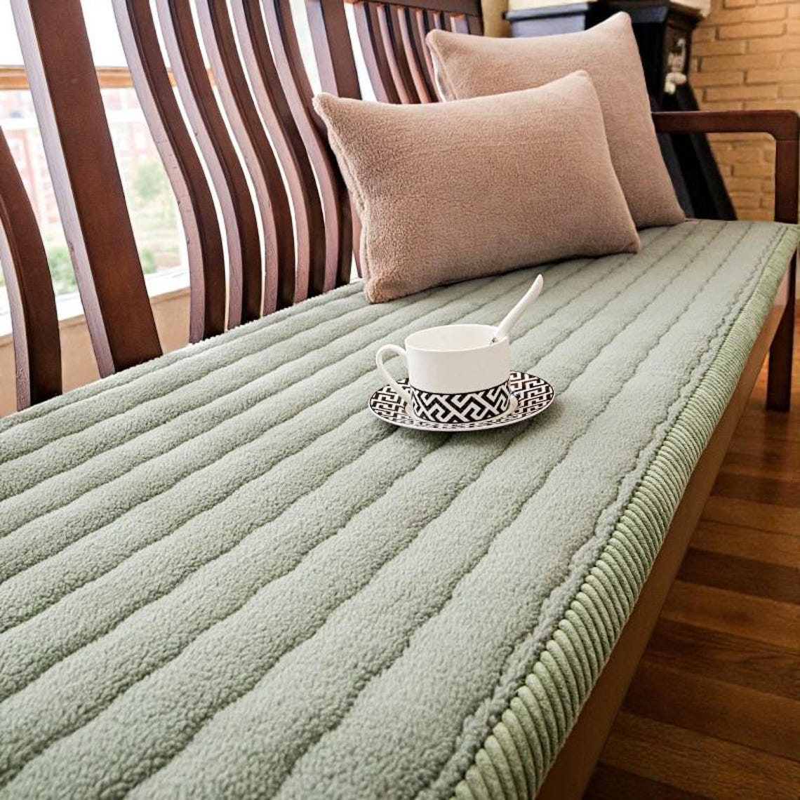 Non Slip Sofa Seat Cushion Cover Thick Plush Couch Pad Pet Friendly ...