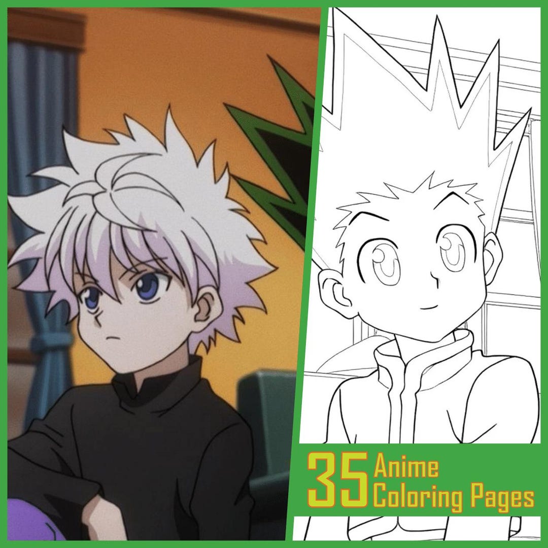 Hunter X Hunter Coloring Book: 35 Anime Manga Printable Pages (digital ...