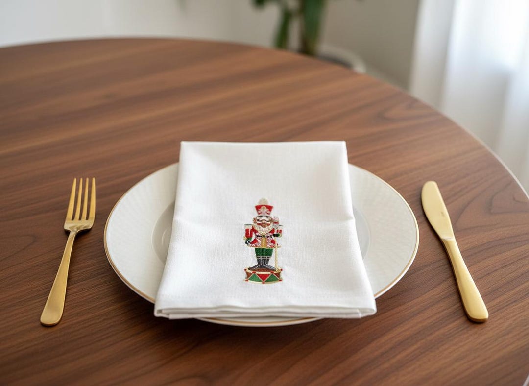Table Linen Napkin "nutcracker" 40x40 Cm, Christmas Table Napkin, 100% ...