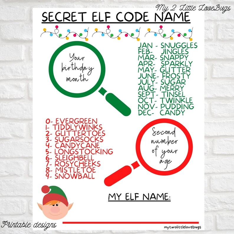 Elf Code Name, Elf Your Neighbor, Secret Codes, Holiday Fun, Family ...