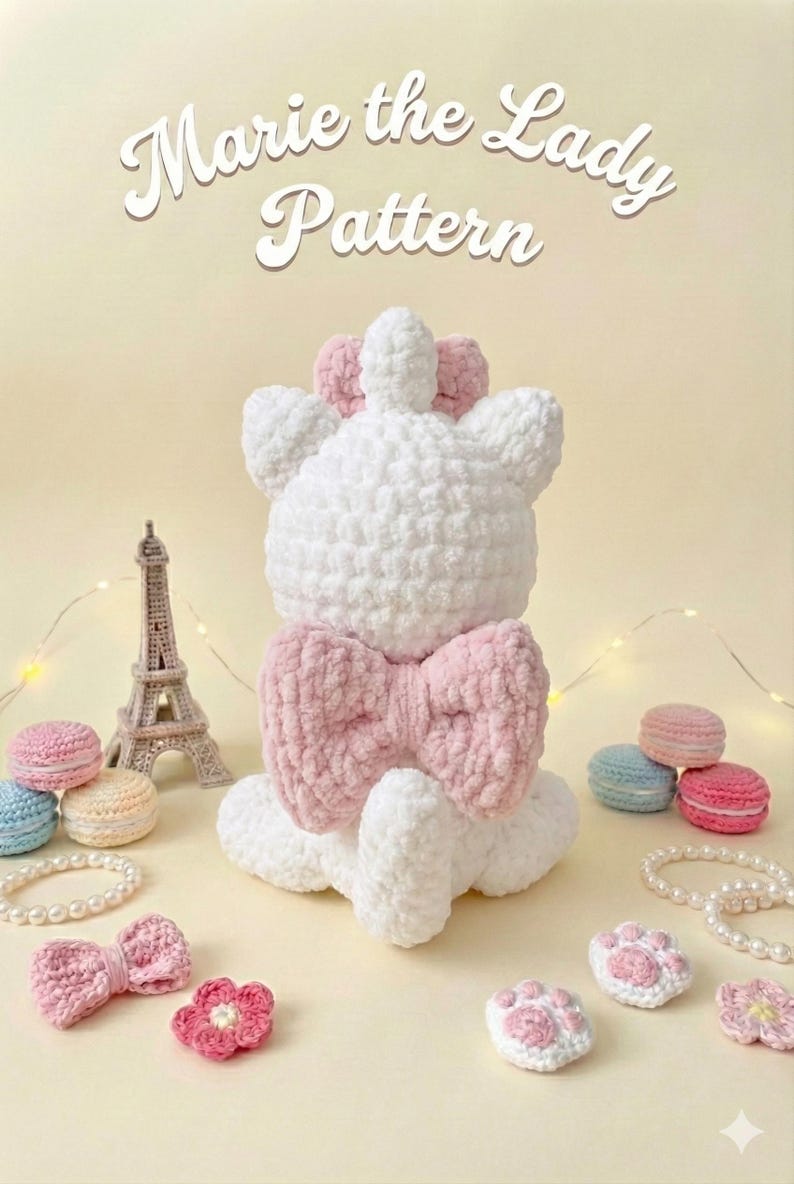 Marie the Lady Cat Crochet Pattern – Amigurumi PDF Tutorial - Etsy