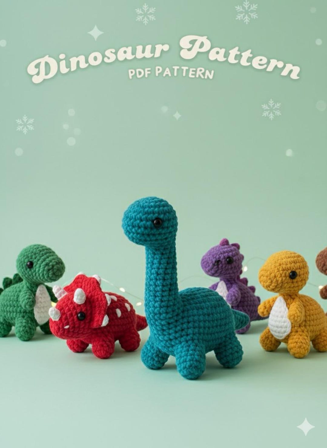 Mini Brontosaurus Crochet Pattern – No Sew Amigurumi Dinosaur (PDF) - Etsy