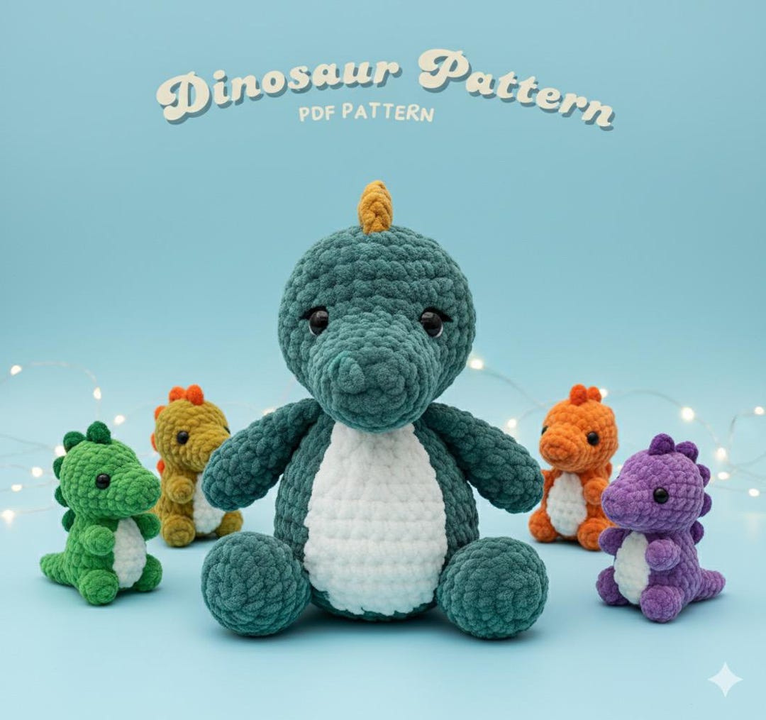 No Sew T-rex Crochet Pattern, Beginner Friendly Amigurumi (PDF Pattern ...
