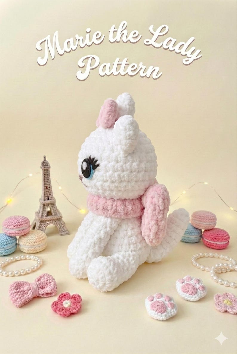 Marie the Lady Cat Crochet Pattern – Amigurumi PDF Tutorial - Etsy