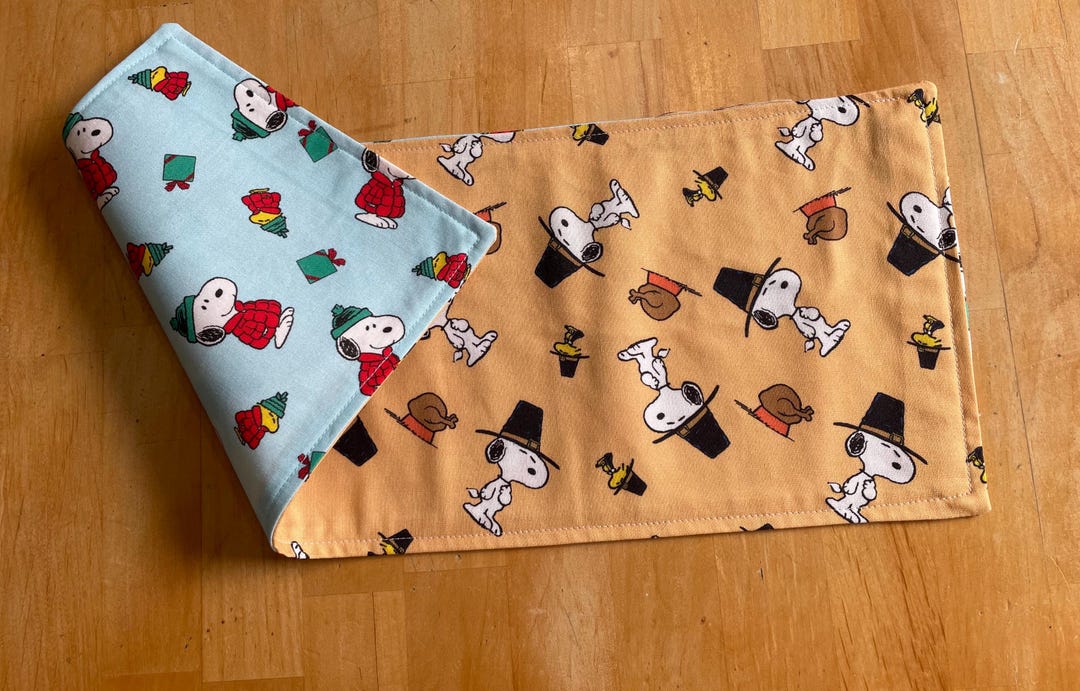 Peanuts Inspired Reversible Thanksgiving to Christmas Mini Table Runner ...