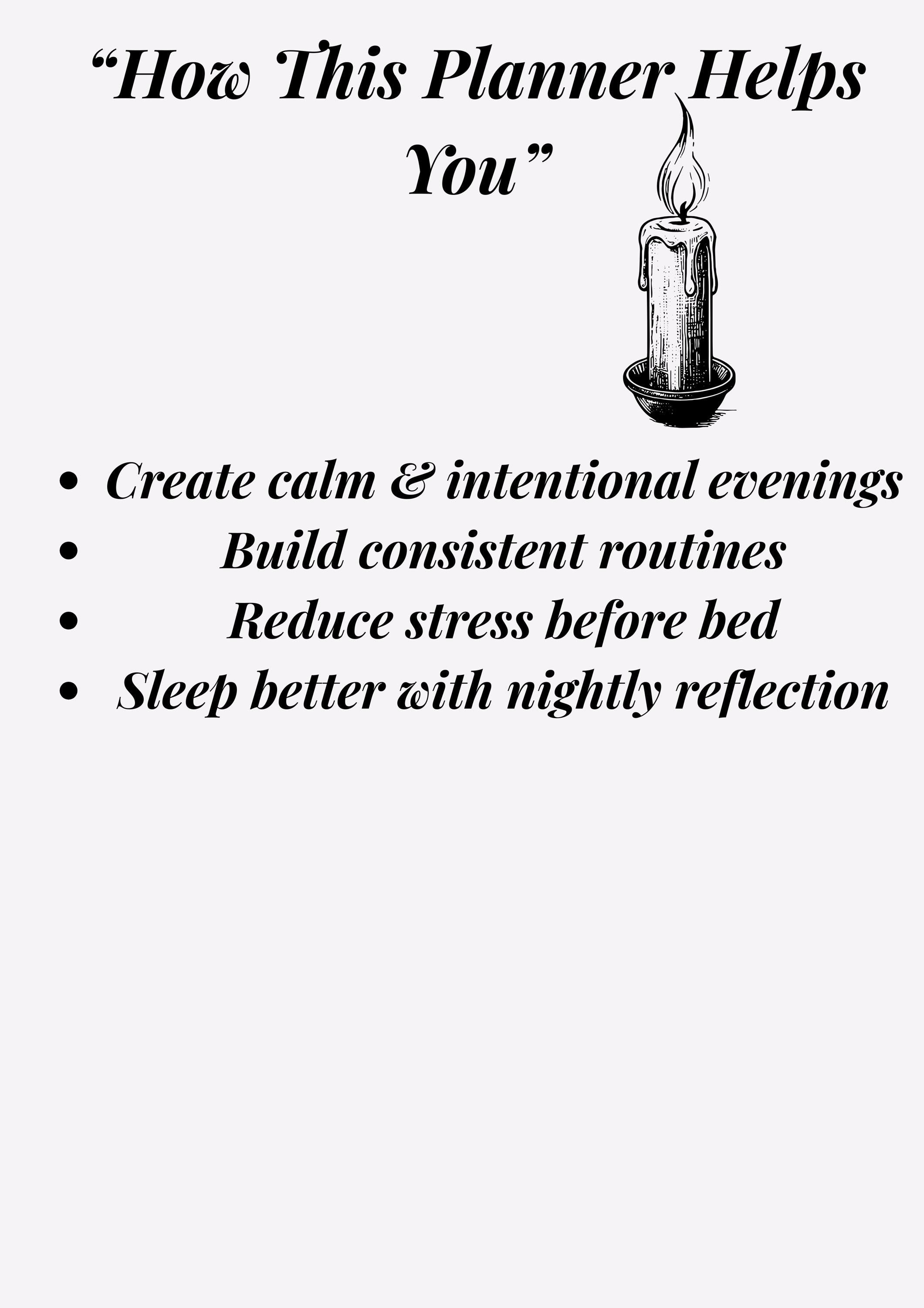 Night Routine Planner | Evening Checklist, Reflection Journal (PDF) - Etsy