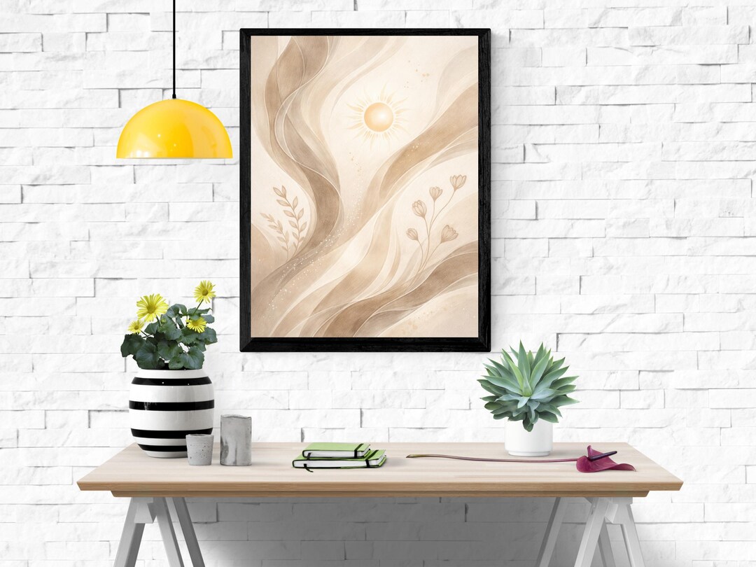 Abstract New Year Wall Art Printable | Neutral Minimal Reset Art ...
