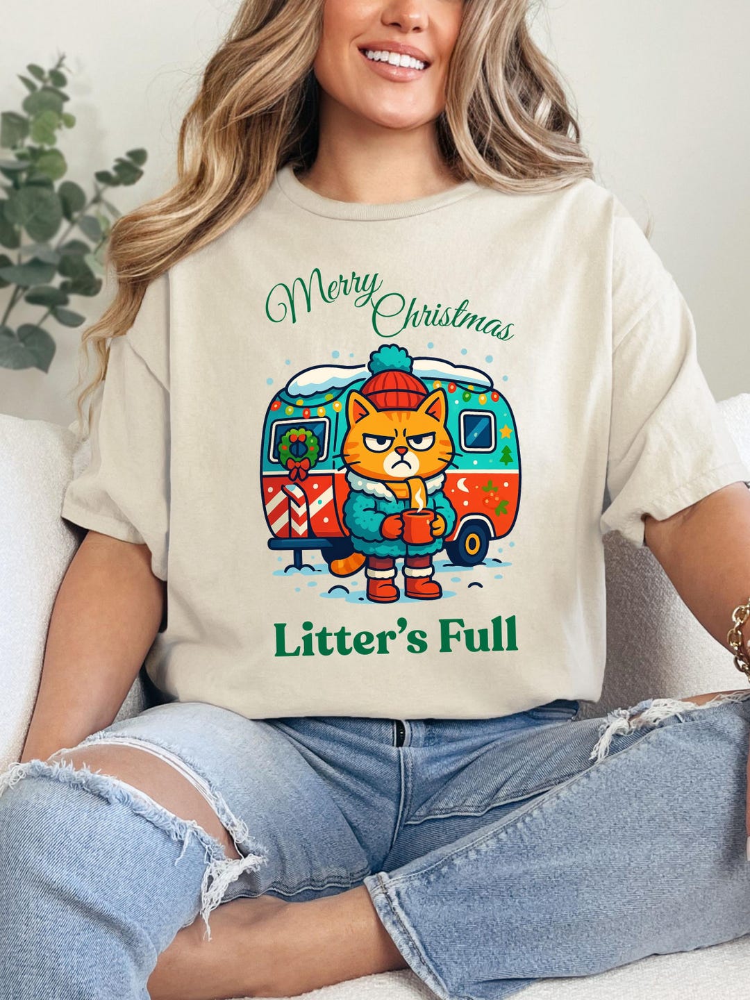 Merry Christmas Litter’s Full Shirt, Funny Cat Christmas Tee, Griswold ...