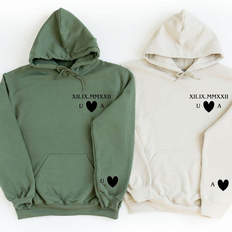 Anniversary Custom Roman Numeral Hoodie, Anniversary Gift for Him ...