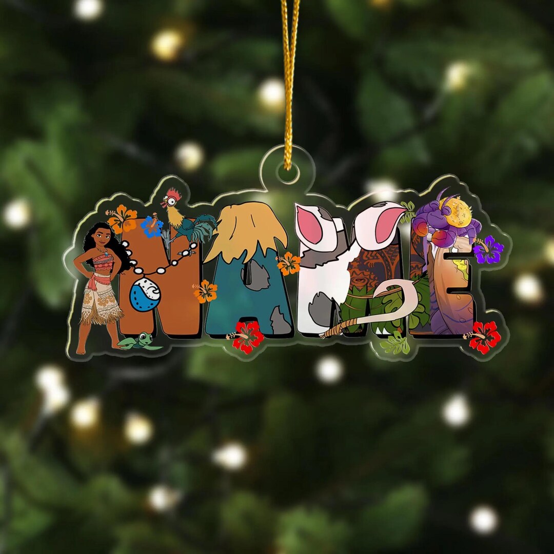Personalized Moana Princess Christmas Ornament, Moana Family and Group ...