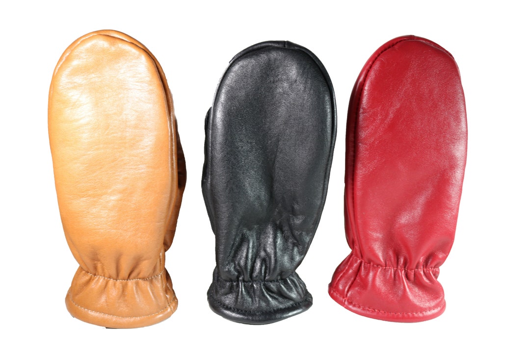 Leather Mitten Gloved Inside for Woman - Etsy