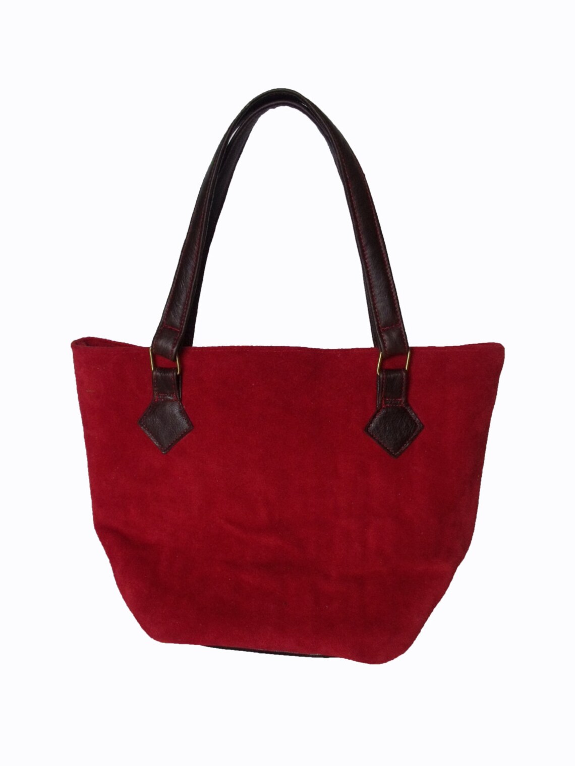 Ladies Beautiful Red Suede Tote Style Handbag - Etsy