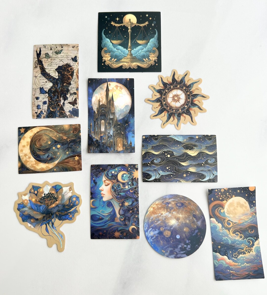 Celestial Stickers X10, Moon and Star Stickers, Mystical Universe ...
