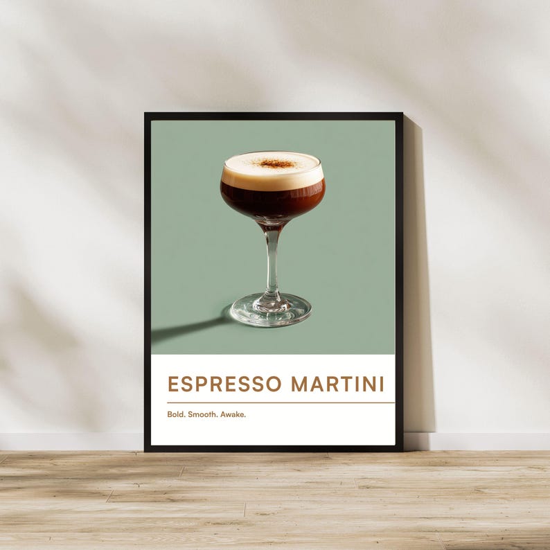 Espresso Martini Wall Art Printable | Coffee Cocktail Poster | Bar ...