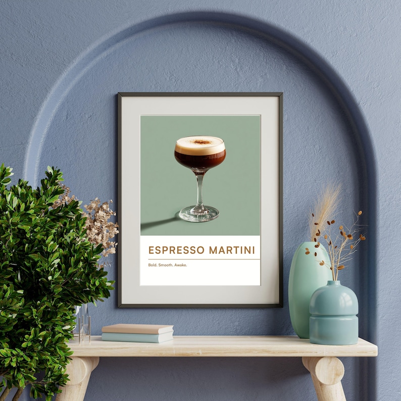 Espresso Martini Wall Art Printable | Coffee Cocktail Poster | Bar ...