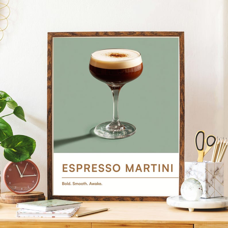 Espresso Martini Wall Art Printable | Coffee Cocktail Poster | Bar ...