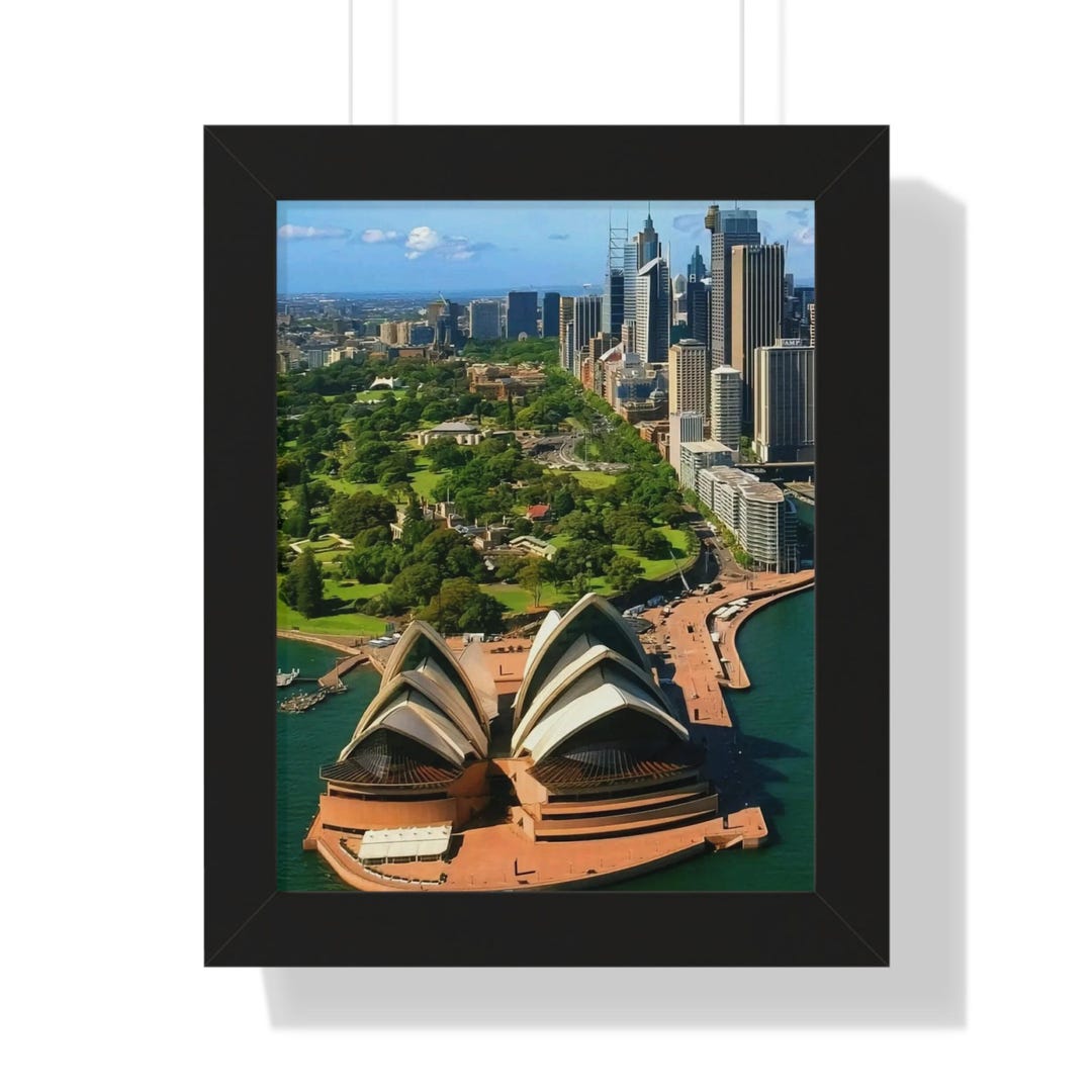 Sydney Opera House Aerial Framed Vertical Poster | Sydney Harbor Wall ...