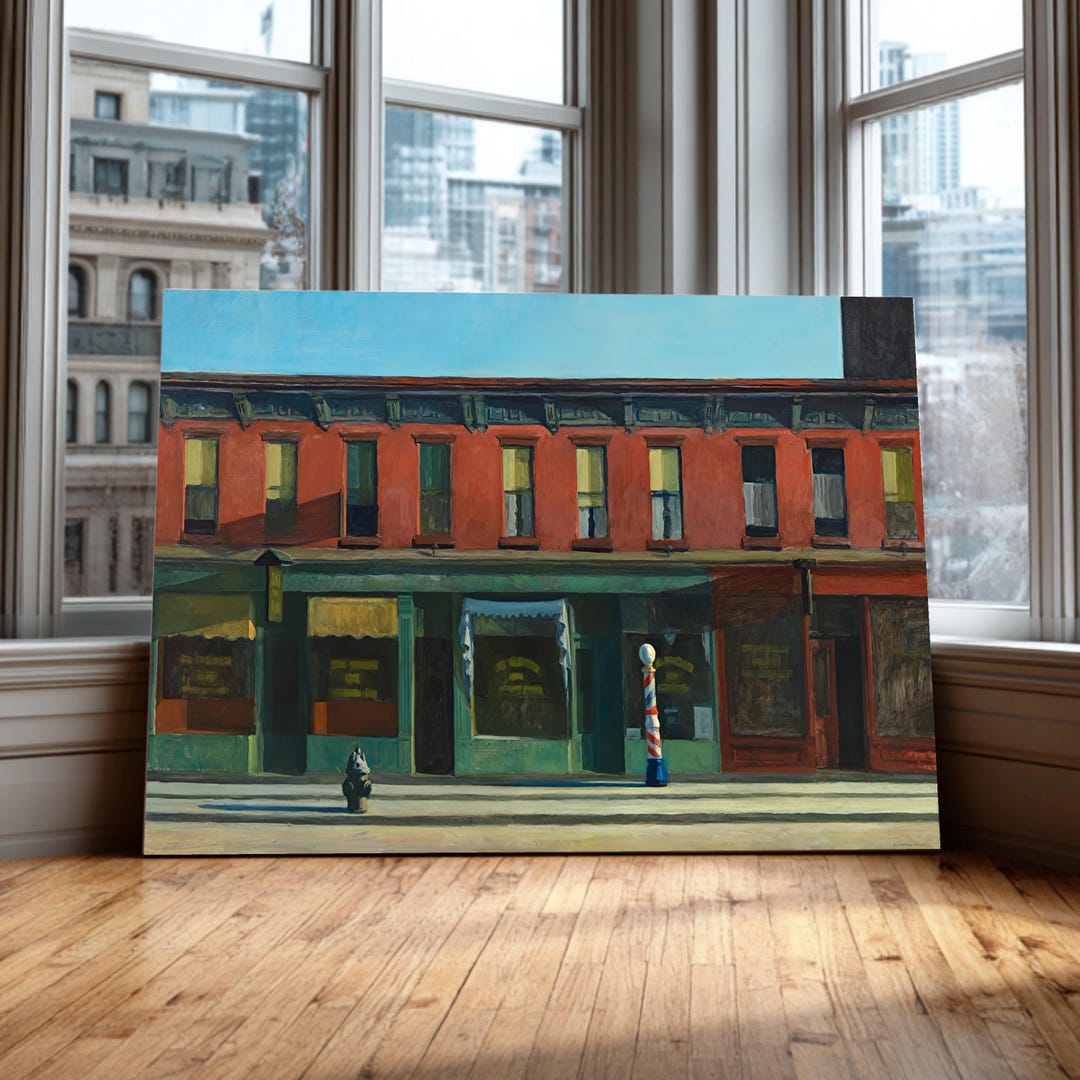 Edward Hopper Early Sunday Morning Canvas, Urban Street Scene Wall Art ...