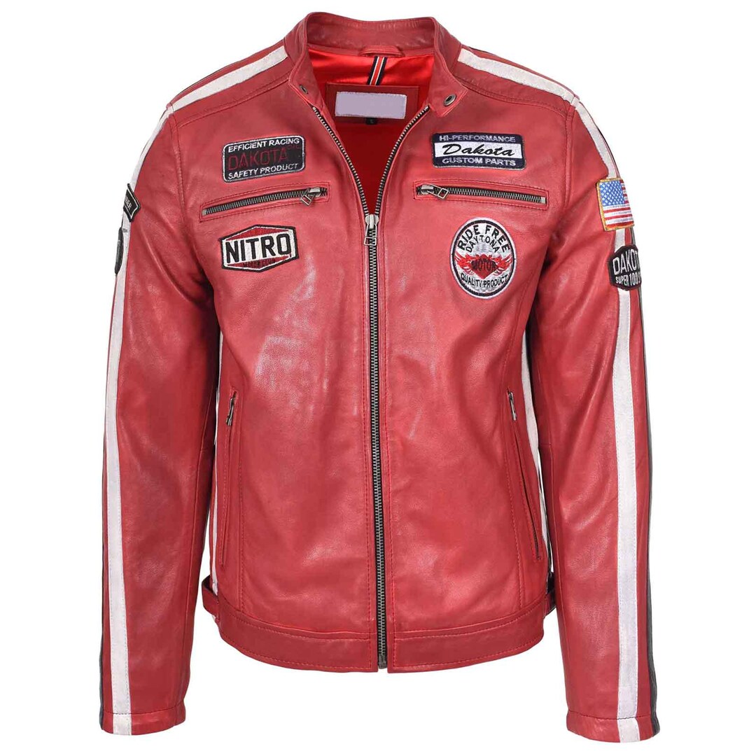Regals Leather Fashion Vintage Men's Leather Biker Jacket Motorsport ...