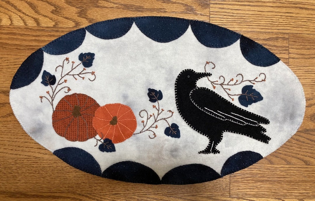 Autumn Crow Wool Applique Mat - Etsy