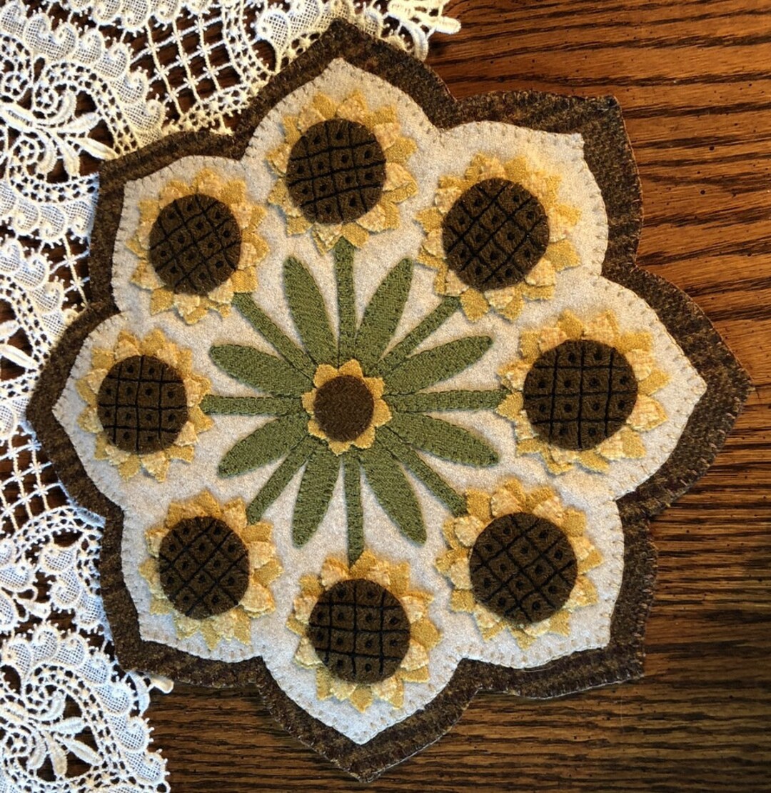 Sunflower Penny Wool Table Mat - Etsy