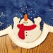 Penny Wool Applique Snowman Candle Mat - Etsy