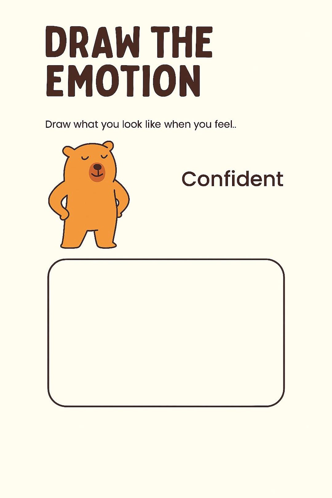 Draw the Emotion Worksheet - Etsy
